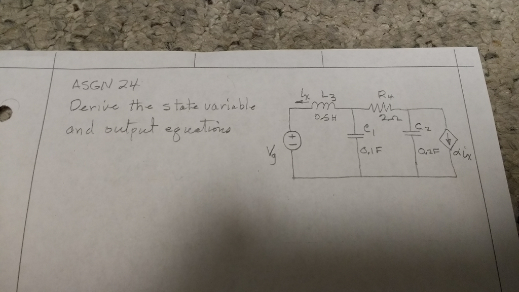 Solved Derive the state variable and output equations | Chegg.com