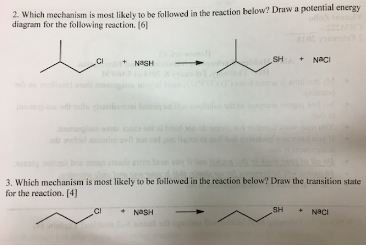Solved 2. Wh diagram for the following reaction. [6] ich | Chegg.com
