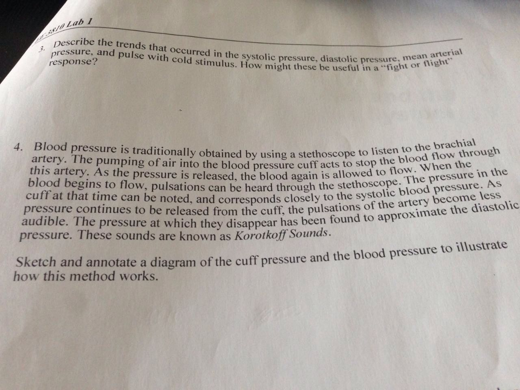 Solved pescribe the trends that occurred in the systolic | Chegg.com