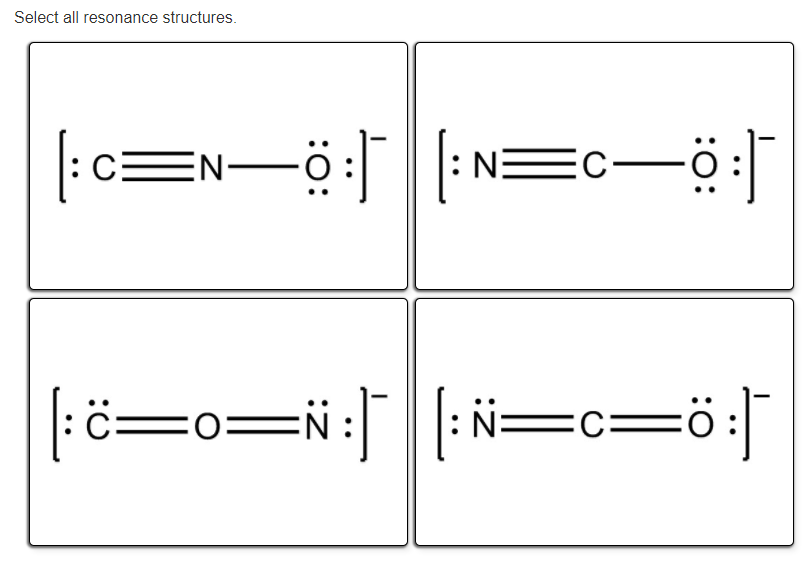 Solved Select all resonance structures. | Chegg.com