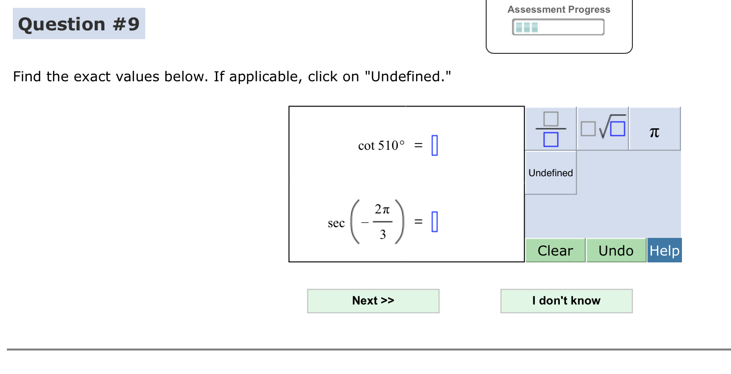 Solved Find the exact values below. If applicable, click on | Chegg.com