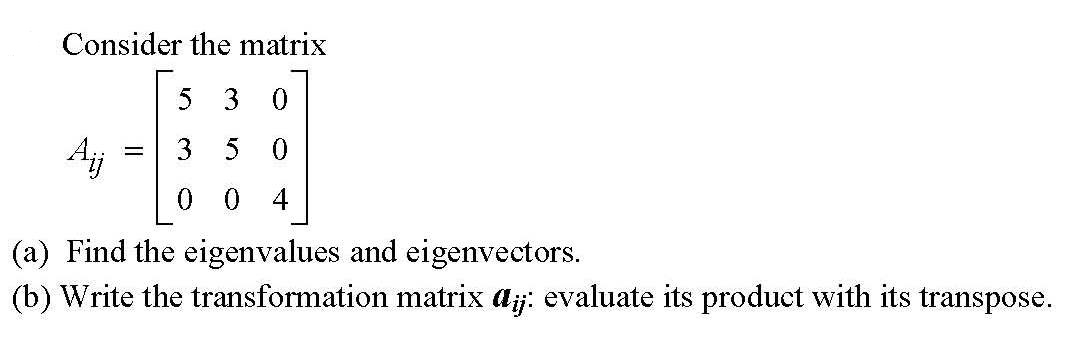 Solved Consider the matrix Find the eigenvalues and | Chegg.com