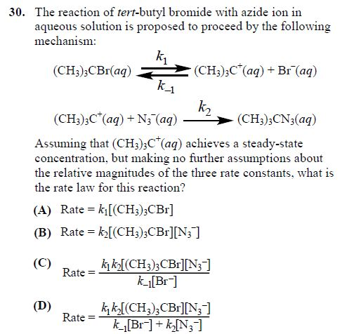 Solved The reaction of tert-butyl bromide with azide ion in | Chegg.com