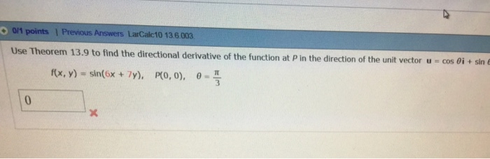 Solved Use Theorem 13.9 to find the directional derivative | Chegg.com