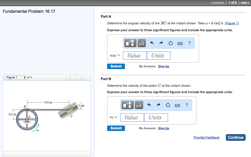 Solved Determine the angular velocity of link BC at the | Chegg.com