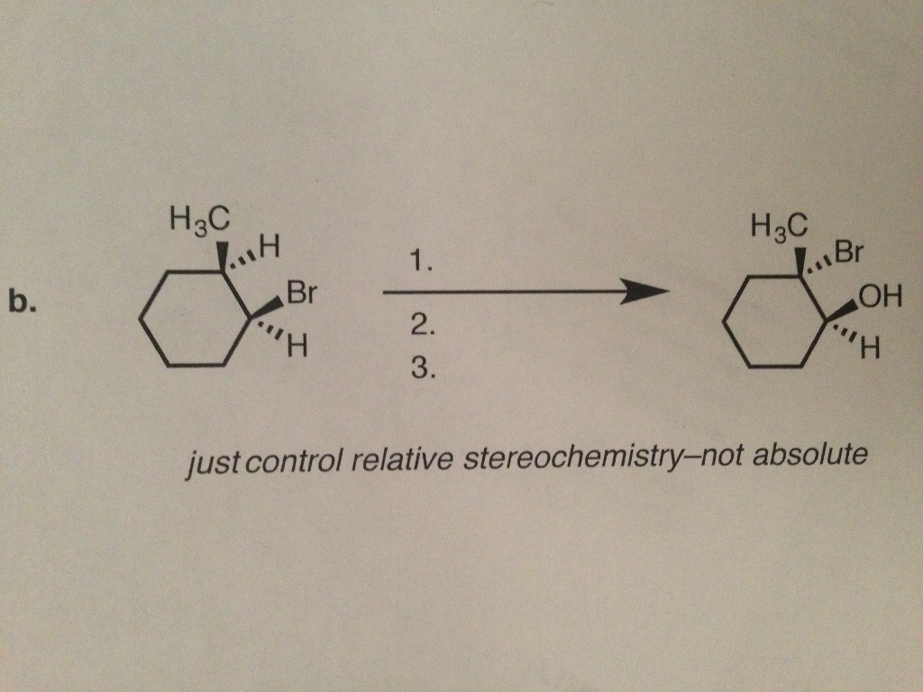 Solved H3C H3C OH Br just control relative stereochemistry | Chegg.com
