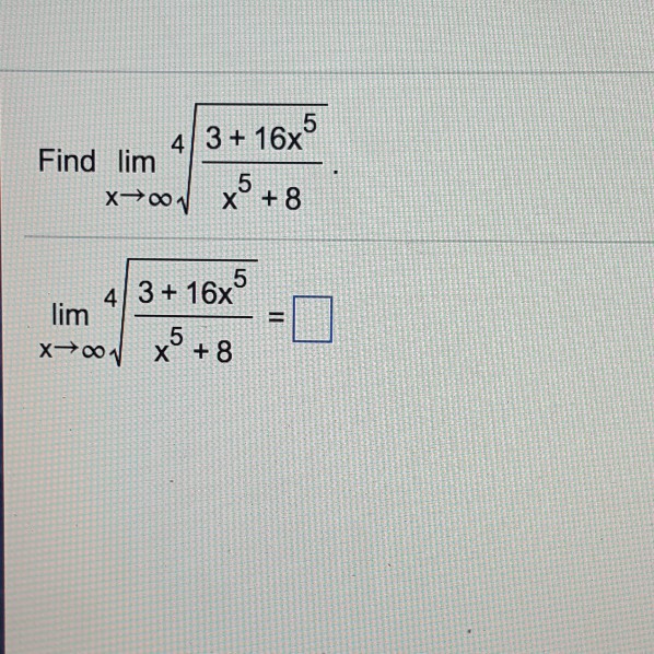 Solved Find lim_x rightarrow infinity 4 Squareroot 3 + | Chegg.com