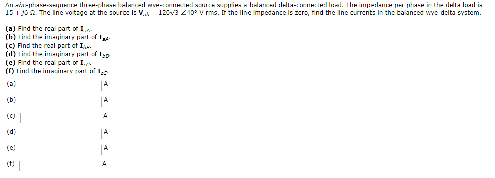 Solved An abc-phase-sequence three-phase balanced | Chegg.com