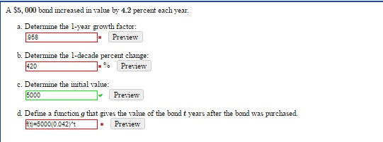 Solved A $5,000 bond increased in value by 4.2 percent each | Chegg.com