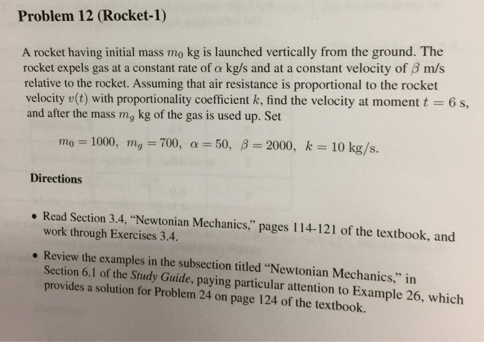 Solved A rocket having initial mass m_0 kg is launched | Chegg.com