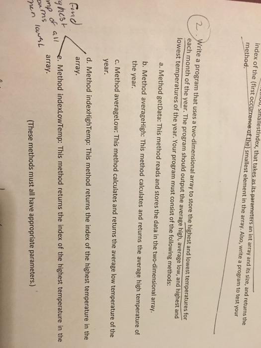 Solved Write A Program That Uses A Two Dimensional Array To 
