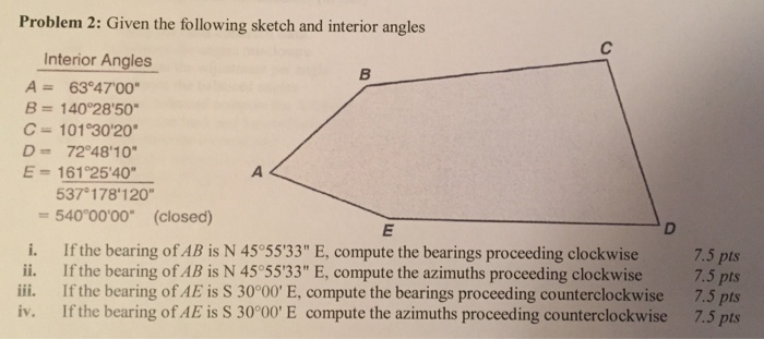 Solved Problem 2: Given the following sketch and interior | Chegg.com