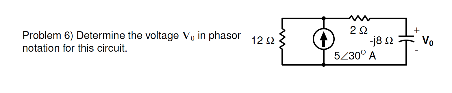 Solved Determine the voltage V0 in phasor notation for this | Chegg.com