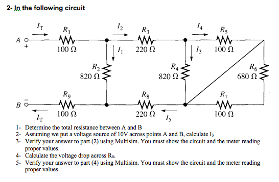 Solved Determine the total resistance between A and B | Chegg.com