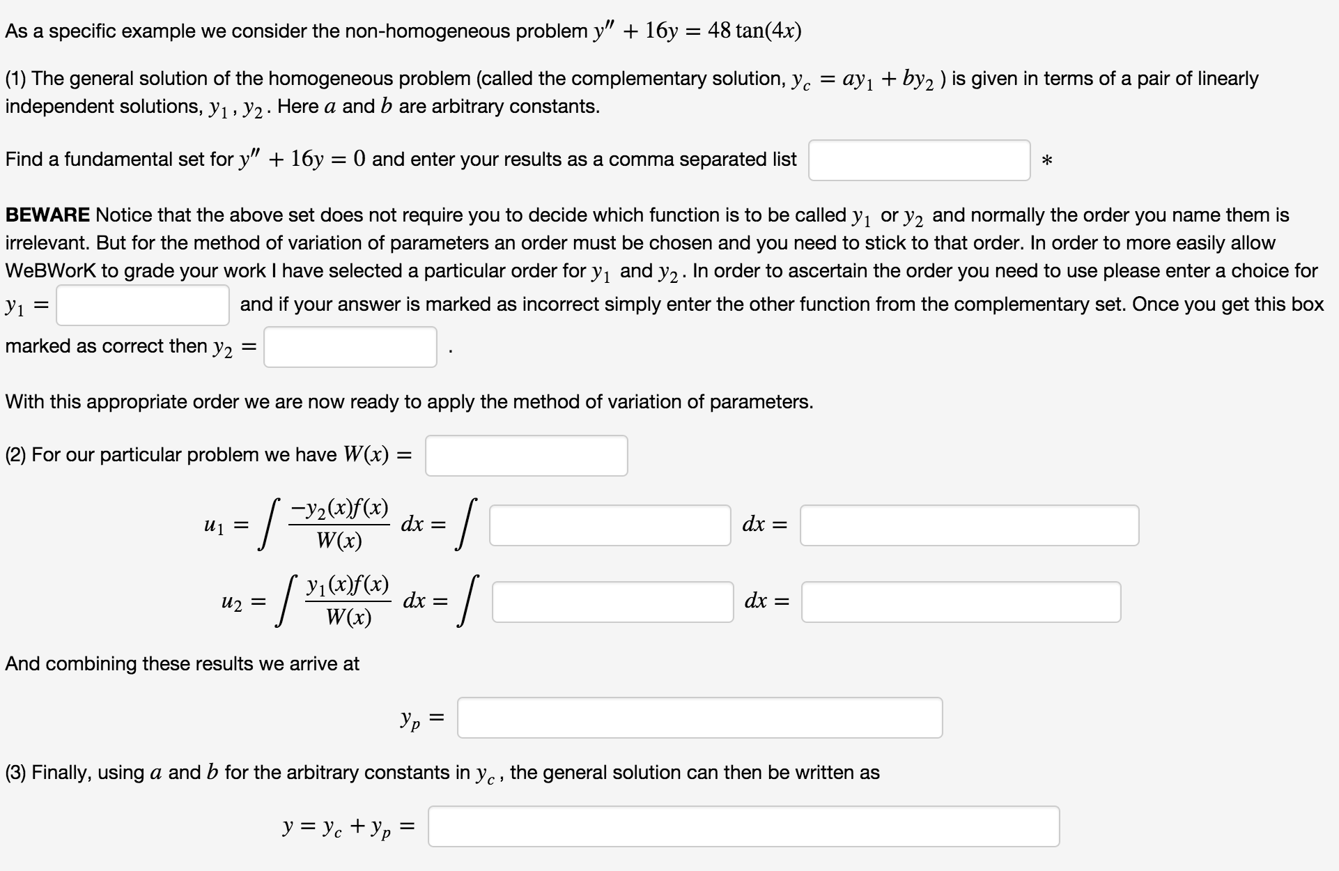 Solved As a specific example we consider the non-homogeneous | Chegg.com