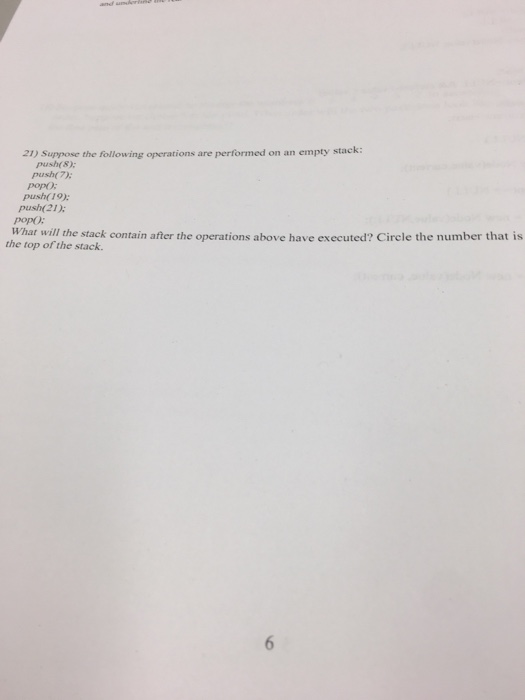 Solved Suppose the following operations are performed on an | Chegg.com