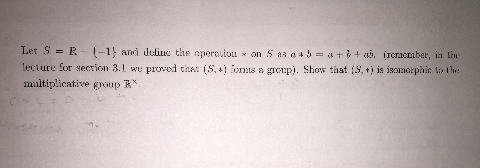 Solved Let Sr 1 And Define The Operation On S As A B 