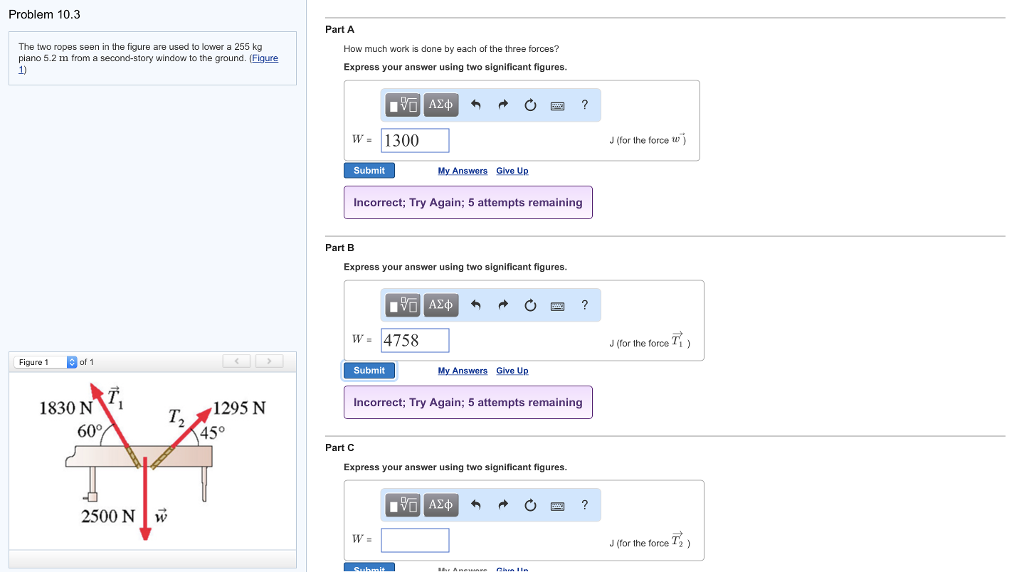 Solved The two ropes seen in the figure are used to lower a | Chegg.com