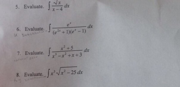Solved Evaluate. integral squareroot x/x - 4 dx Evaluate. | Chegg.com
