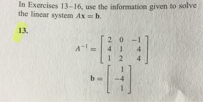 Solved In Exercises 13-16, use the information given to | Chegg.com