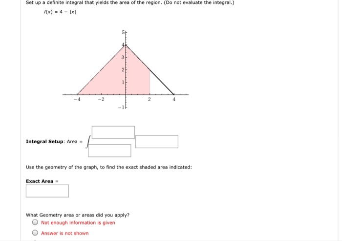 Solved Set up a definite integral that yields the area of | Chegg.com