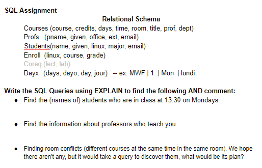 Solved Sql Assignment Relational Schema Courses Course 2350