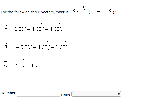 Solved For the following three vectors, what is 3. C vector | Chegg.com