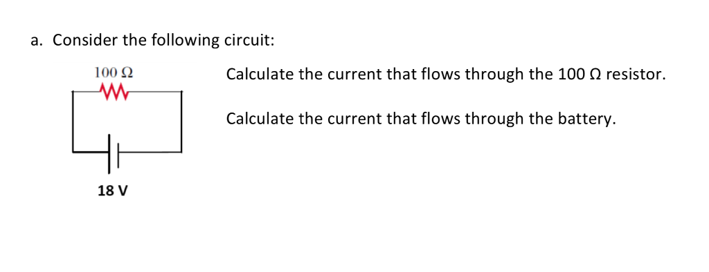 Solved a. Consider the following circuit: 100 Ω Calculate | Chegg.com