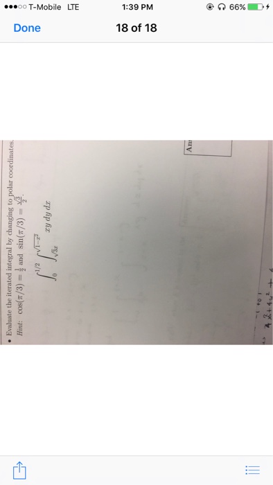 Solved Evaluate the iterated integral by changing to polar | Chegg.com