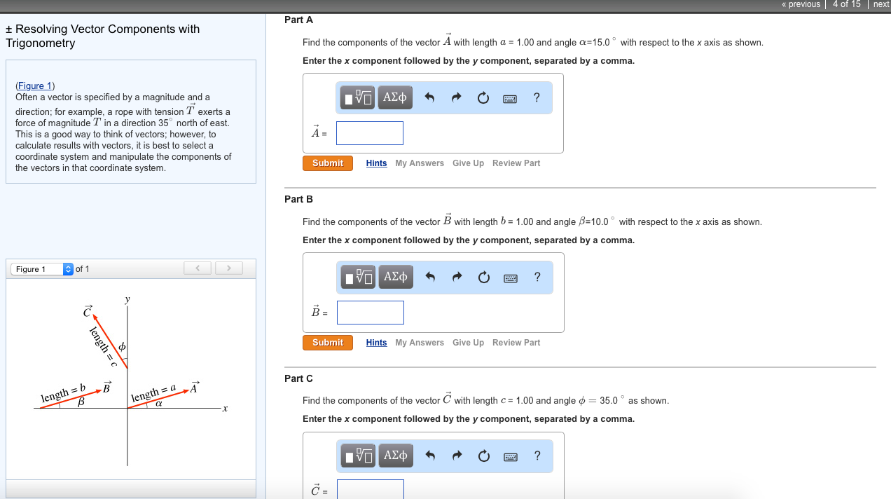 Solved Resolving Vector Components with Trigonometry (figure | Chegg.com