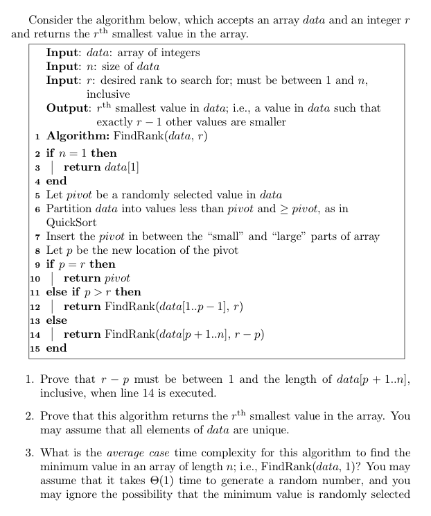 Consider the algorithm below, which accepts an array | Chegg.com