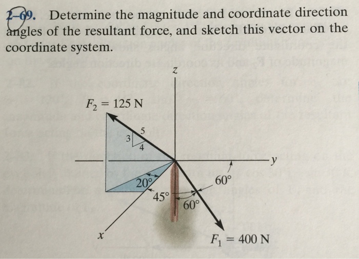 Solved Determine The Magnitude And Coordinate Direction