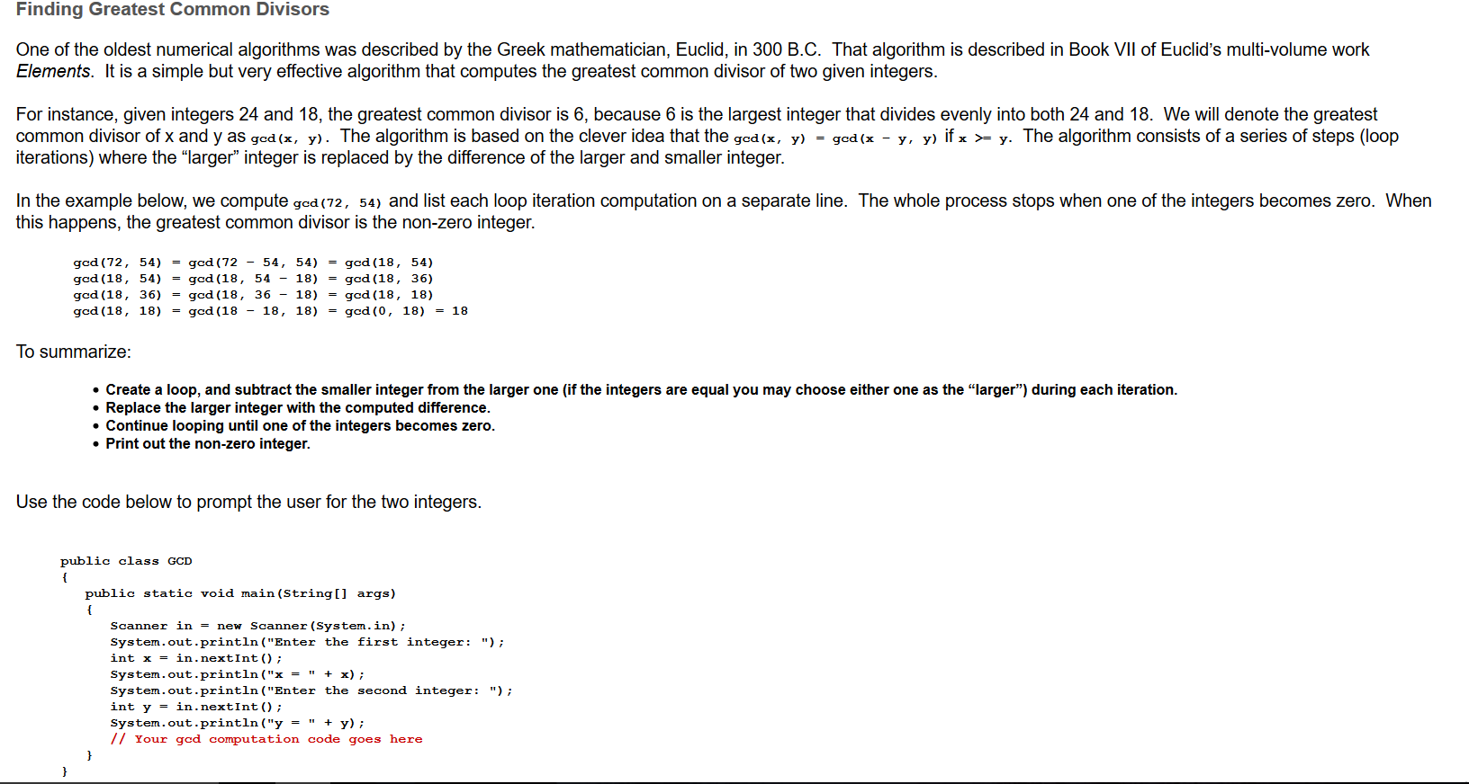 Solved Finding Greatest Common Divisors One of the oldest | Chegg.com