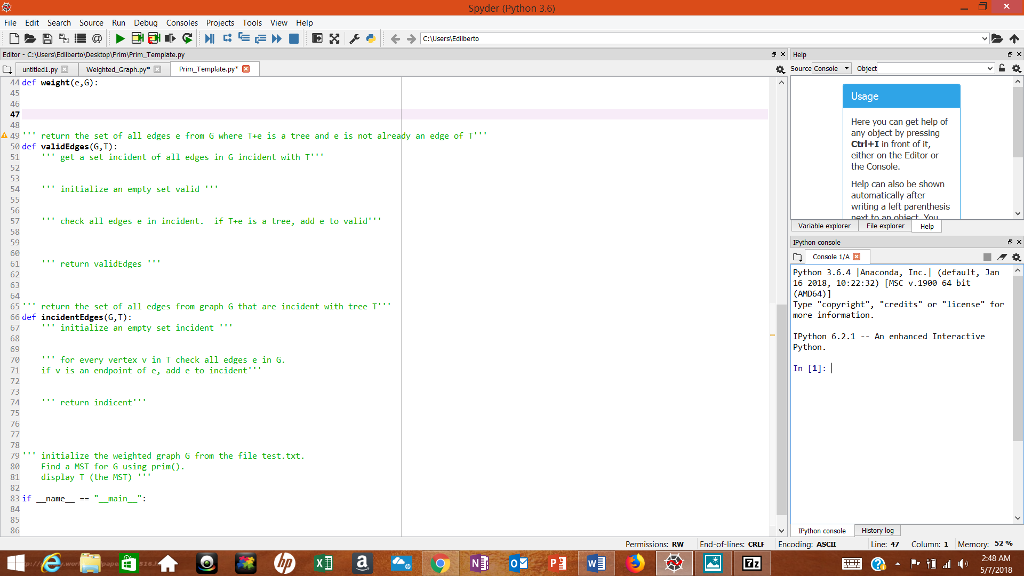 program with Phython on Sypder you will create a | Chegg.com