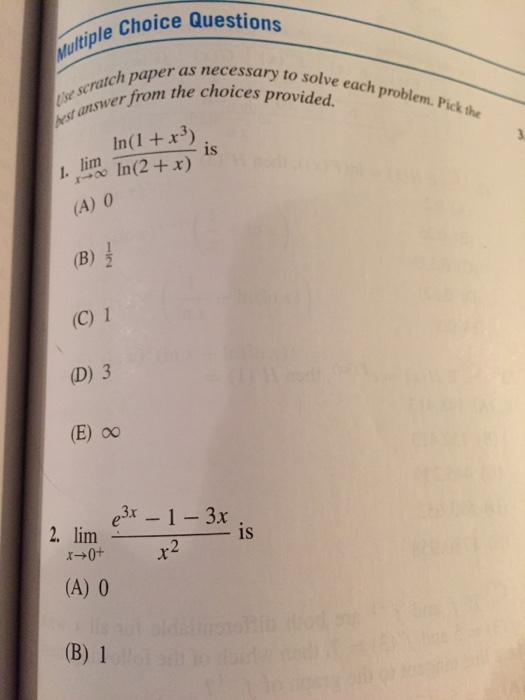 Solved Use scratch paper as necessary to solve each problem. | Chegg.com
