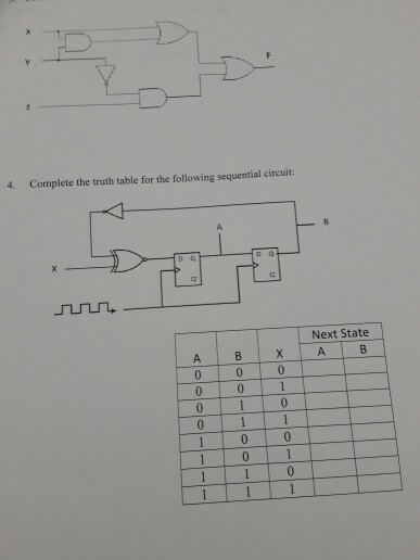 Solved 4. Complete the truth table for the following | Chegg.com