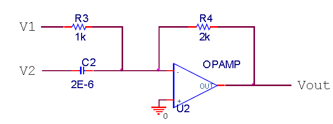 Solved a) Determine an expression of Vout in terms of V1 and | Chegg.com