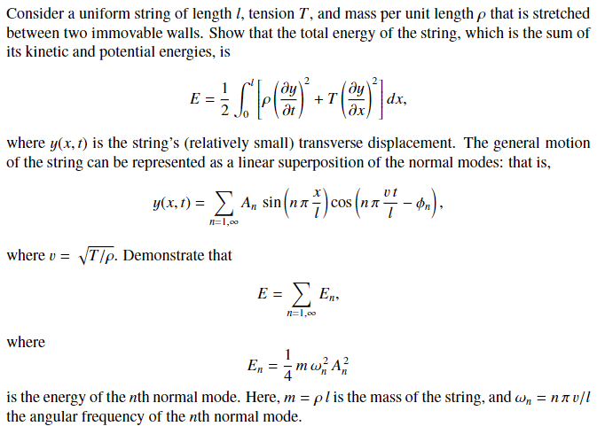 Solved Consider a uniform string of length l, tension T, and | Chegg.com