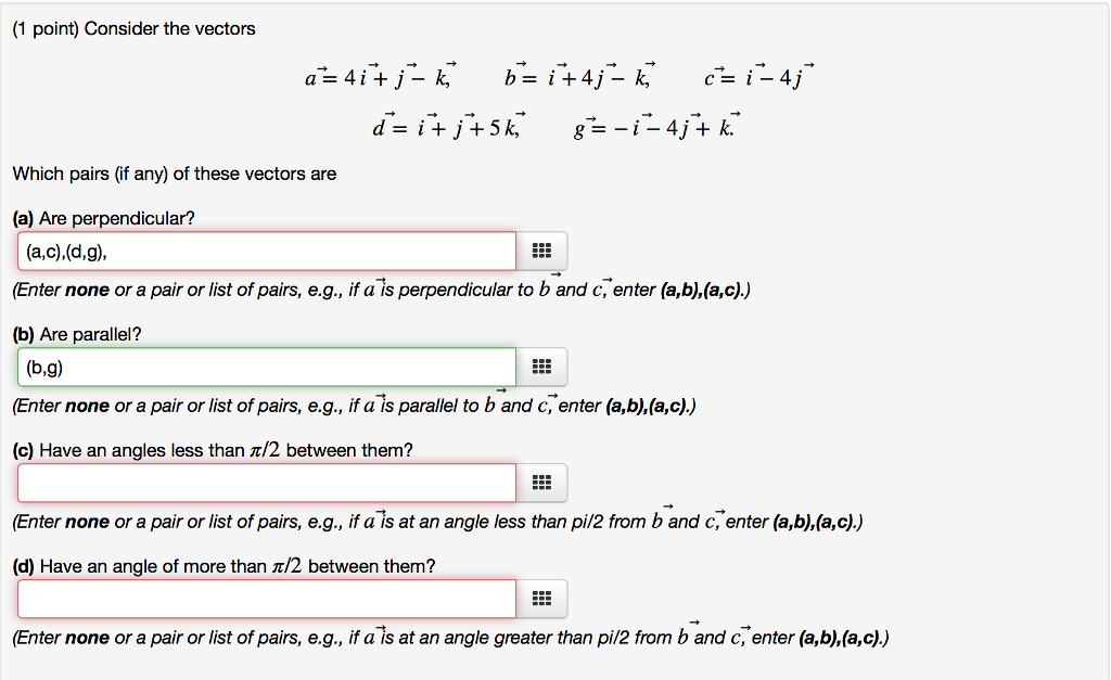 Solved Consider the vectors a vector = 4 i vector + j | Chegg.com