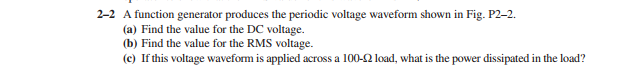 Solved 2-2 A function generator produces the periodic | Chegg.com