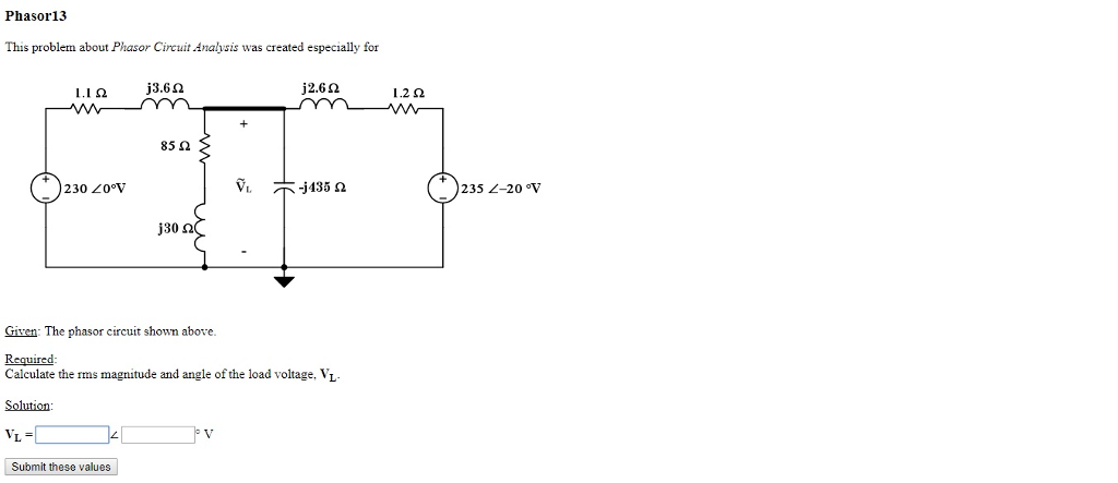 Solved This problem about Phasor Circuit Analysis was | Chegg.com
