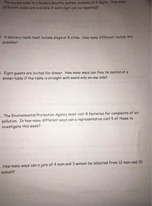 Solved The access code to a house's security system consists | Chegg.com