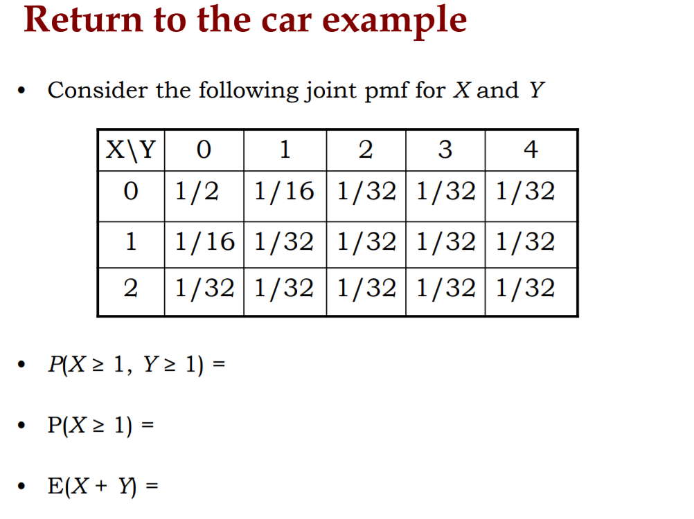 Solved Return to the car example ° Consider the following | Chegg.com Solved Return to the car example ° Consider the following | Chegg.com