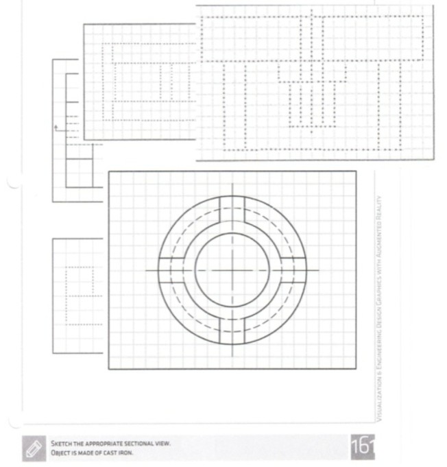 Solved SKETCH THE APPROPRIATE SECTIONAL VIEW OB ECT IS MADE | Chegg.com