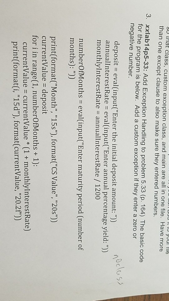 Solved addit (O youf file U INat class, custom exception | Chegg.com