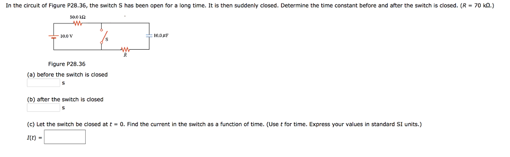 Solved In the circuit of Figure P28 36, the switch S has | Chegg.com