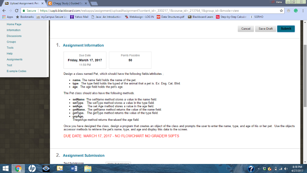 Solved Dana Upload Assignment Pets x Chegg Study Guided Sc x | Chegg.com