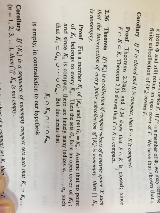 Solved Show that 2.36 becomes false if the word "compact" is | Chegg.com