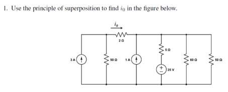 Solved Use the principle of superposition to find i_0 in the | Chegg.com
