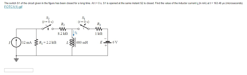 Solved The switch S1 of the circuit given in the figure has | Chegg.com
